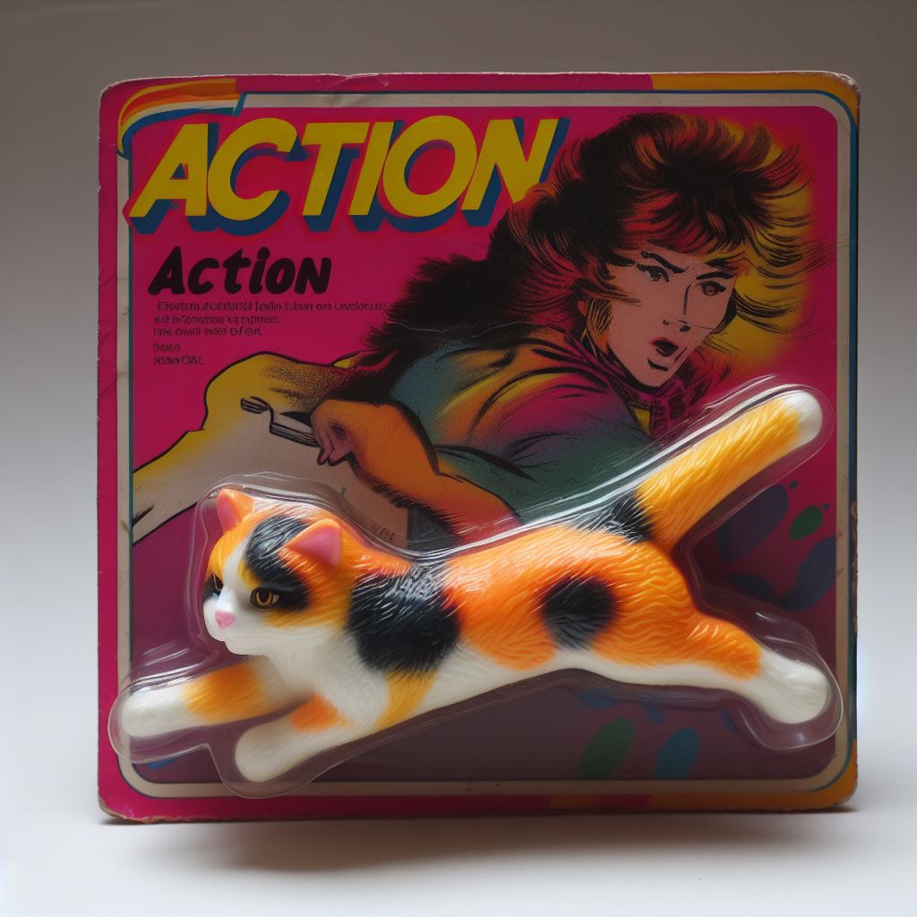 1980s vintage cat action figure